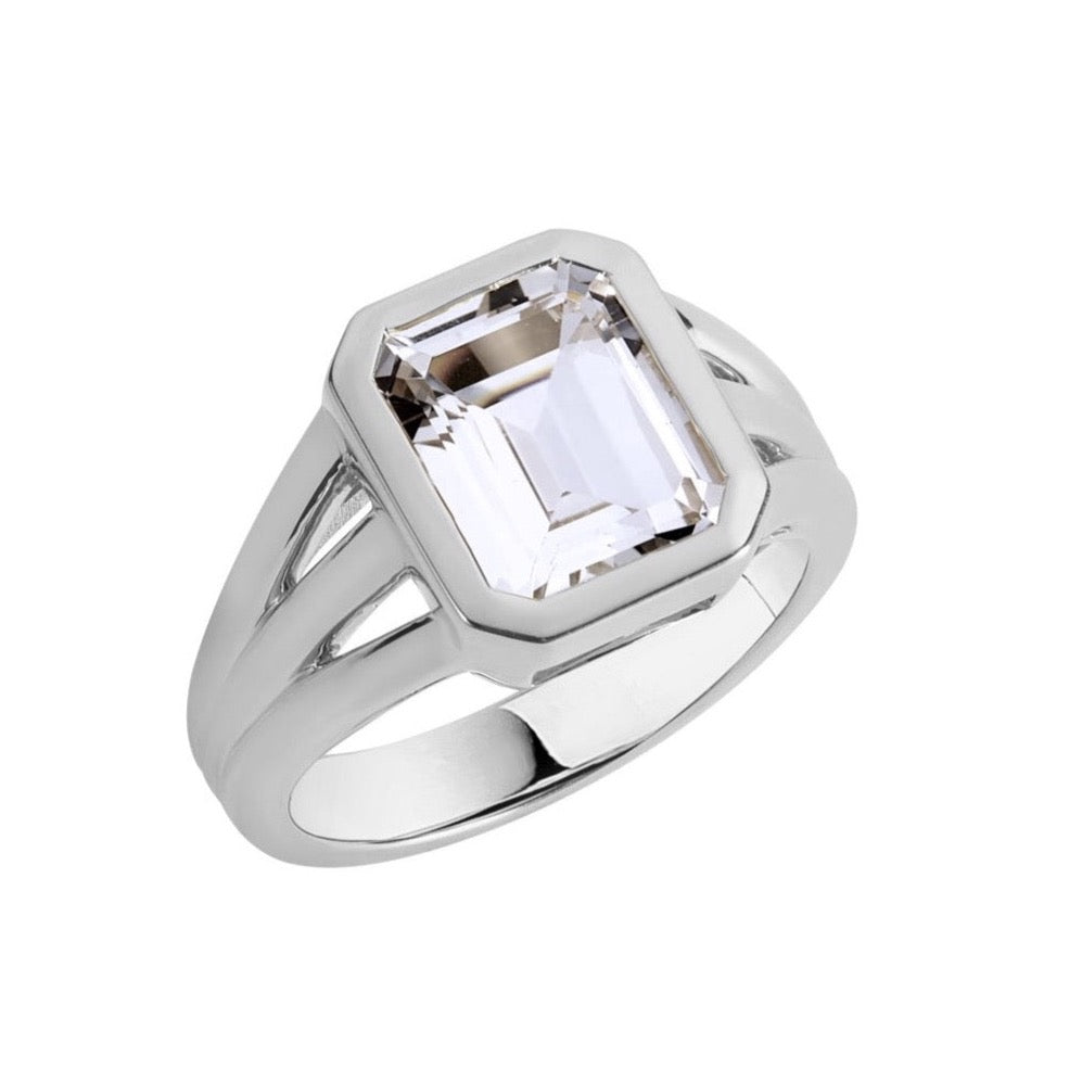 Xena Silver White Topaz Triple Band Ring – Emily Mortimer Jewellery